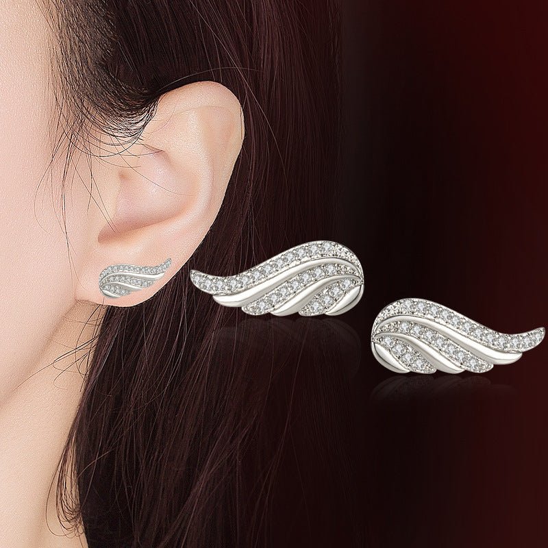 Angel Wing Ear Studs Wings Shape Micro-inlaid – Zambeel