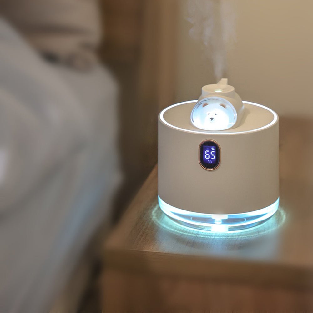 Cute Bear Wireless Air Humidifier USB Aromatherapy Diffuser With LED L ...