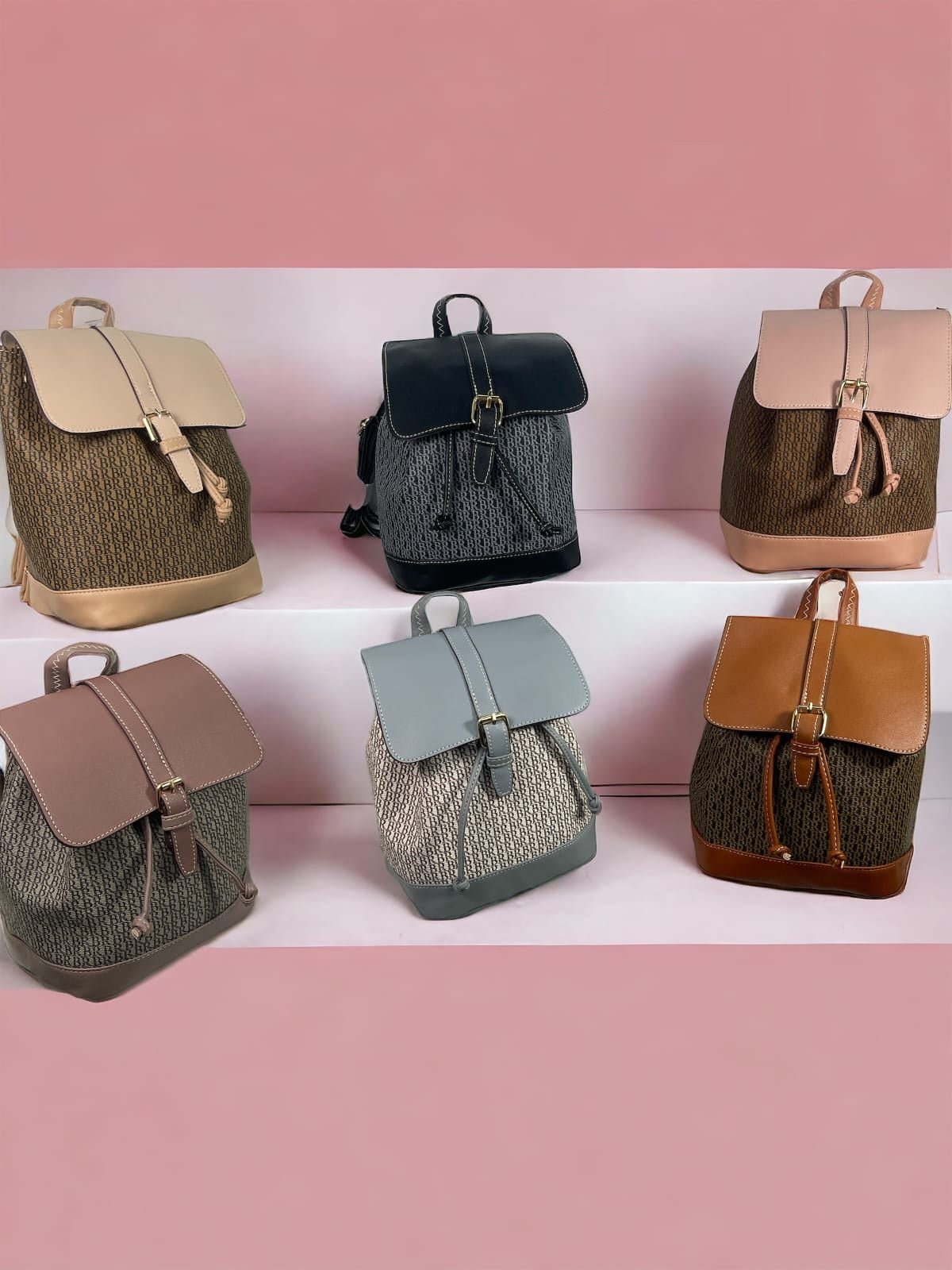 Textured Pattern Buckle Backpacks – Zambeel