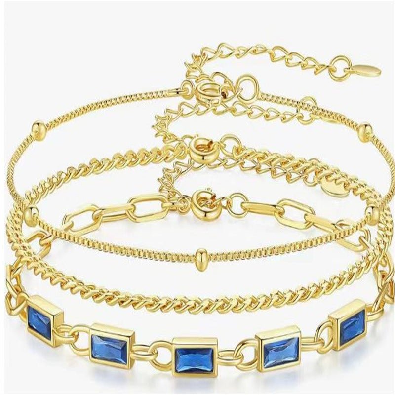Women's Brass Plated Stacked Three-layer Color Bracelet – Zambeel